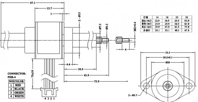 Captive Linear Stepper Motor
