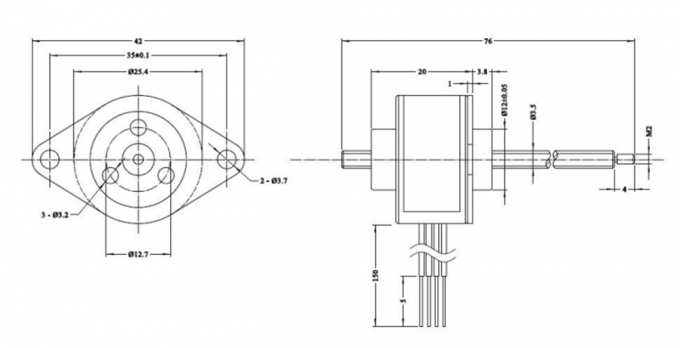 Low Noise Linear Stepper Motor High Thrust 25mm With Through Shaft
