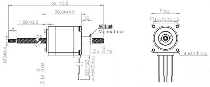 NEMA 8 20mm Hybrid Stepper Motor 1.8 Step Angle With Run Through Lead ...